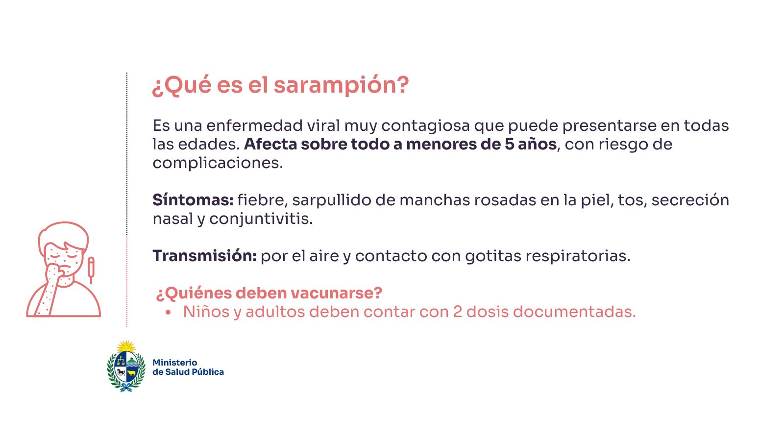 Campaña de prevención de sarampión | Ministerio de Salud Pública